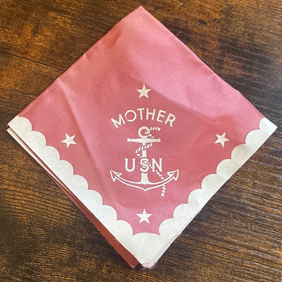 Accessories | Mother Usn Wwii Era Handkerchief Dusty Pink And White ...
